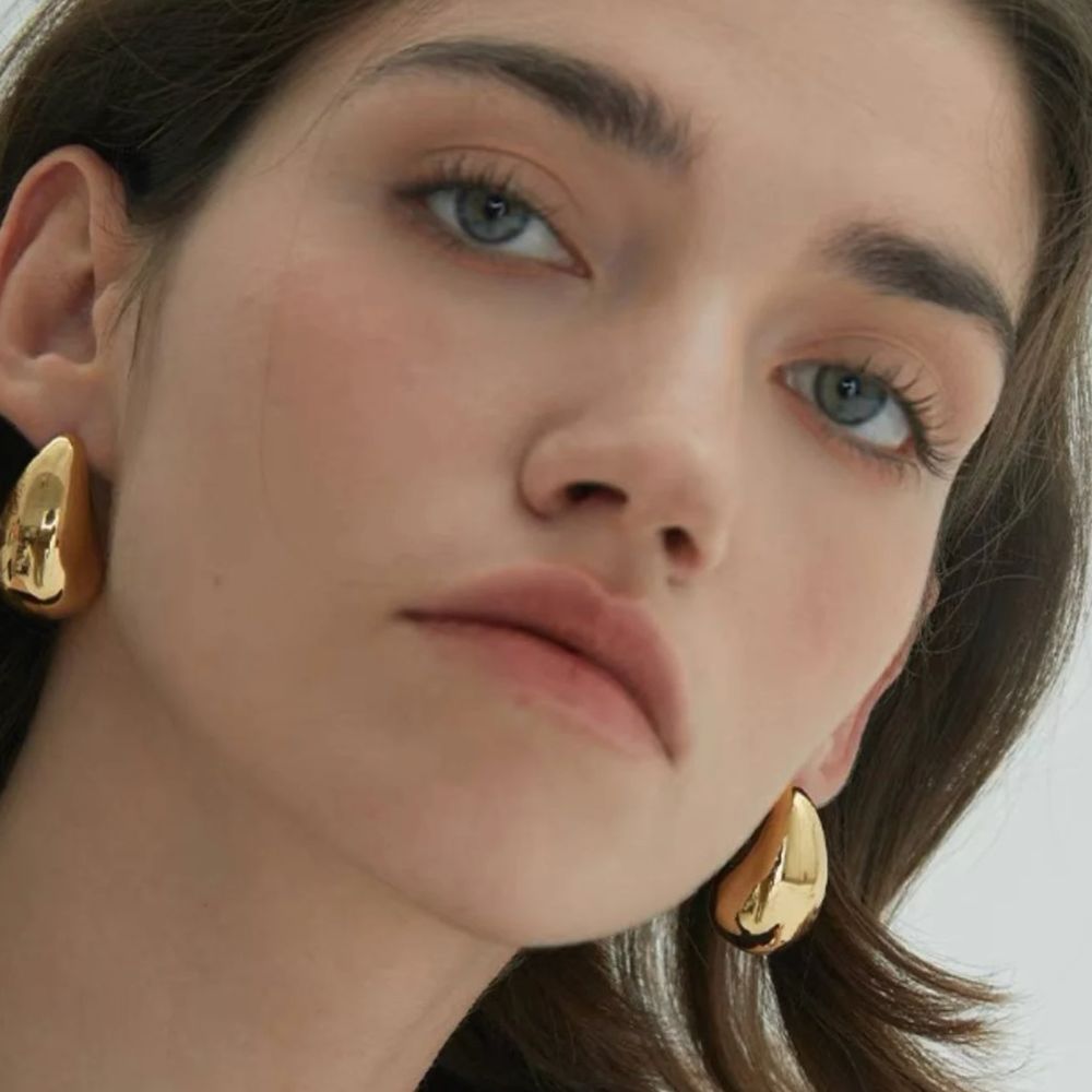 Mega Tear Drop Hoopish High Shine Steel Earring Hoop – Hoop La Style